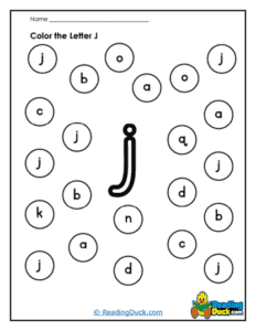 Letter J Worksheets | Pre-Reading Series | Reading Duck.com