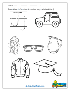 Letter J Worksheets | Pre-Reading Series | Reading Duck.com
