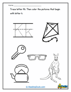 Letter K Worksheets | Pre-Reading Series | Reading Duck.com