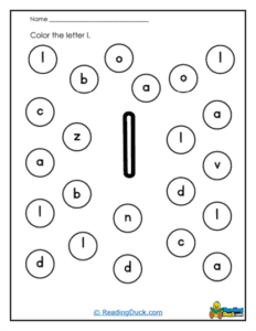 Letter L Worksheets | Pre-Reading Series | Reading Duck.com
