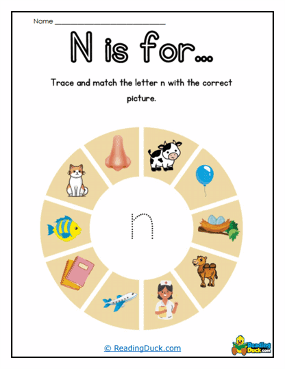 Letter N Worksheets | Pre-Reading Series | Reading Duck.com