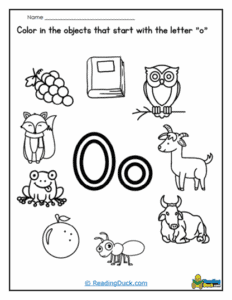 Letter O Worksheets | Pre-Reading Series | Reading Duck.com