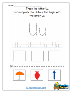 Letter U Worksheets | Pre-Reading Series | Reading Duck.com