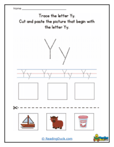 Letter Y Worksheets | Pre-Reading Series | Reading Duck.com