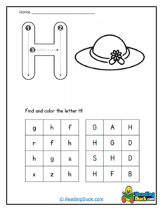Letter H Worksheets