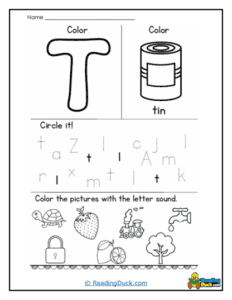 Letter T Worksheets | Pre-Reading Series | Reading Duck.com