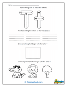 Letter T Worksheets | Pre-Reading Series | Reading Duck.com