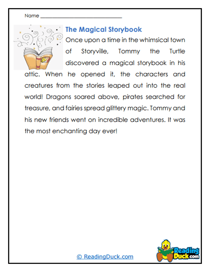 75-Word Reading Comprehension Worksheets | Reading Duck.com