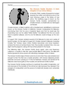 True Crime Worksheets | Nonfiction Genre | Reading Duck.com