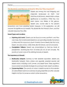 Landforms Worksheets | Earth Science | Reading Duck.com