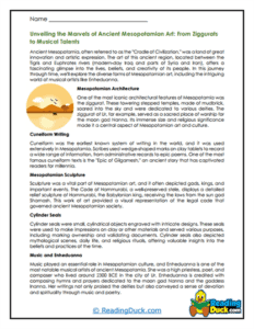 Art Reading Comprehension Worksheets | Reading Duck.com