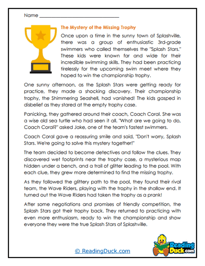 250-Word Reading Comprehension Worksheets | Reading Duck.com