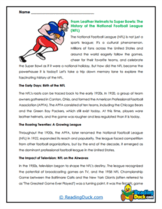 Football Worksheets