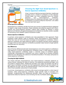 Antibiotics Reading Worksheets | Reading Duck.com