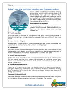 Weather Reading Worksheets | Reading Duck.com