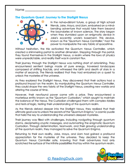 Science Fiction Worksheets | Fiction Genre | Reading Duck.com