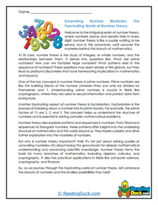Understanding Number Theory Worksheets | Printable PDFs