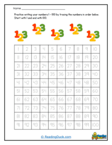 Number Tracing Worksheets