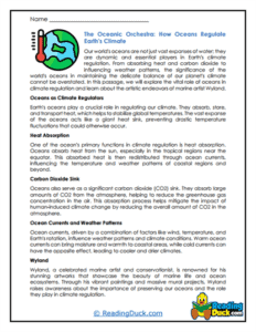 Oceans Worksheets | Reading Comp. | Reading Duck.com