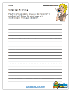 Opinion Writing Prompt Worksheets | Reading Duck.com