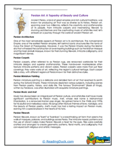 Ancient Art Reading Worksheets | Reading Duck.com