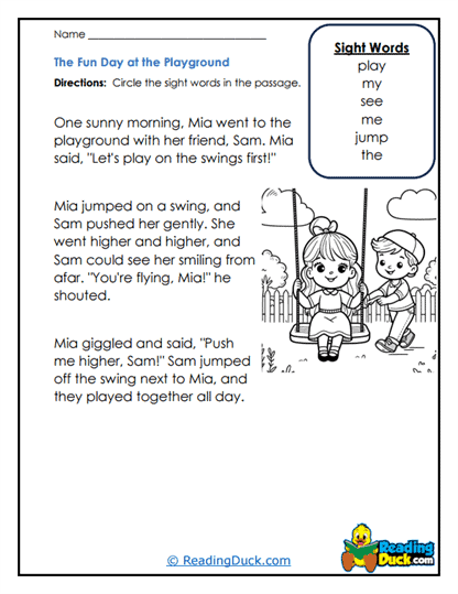 Preschool Reading Comprehension Worksheets | Reading Duck.com