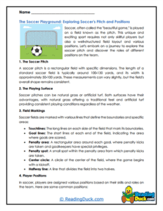 Soccer Worksheets | Futbol World | Reading Duck.com