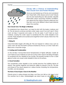 Weather Reading Worksheets | Reading Duck.com