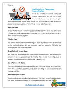 Self Help Reading Worksheets | Reading Duck.com