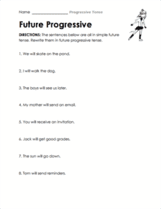 Progressive Tense Worksheets: Present, Past & Future Verb Practice