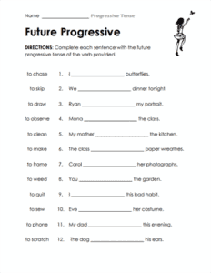 Progressive Tense Worksheets: Present, Past & Future Verb Practice