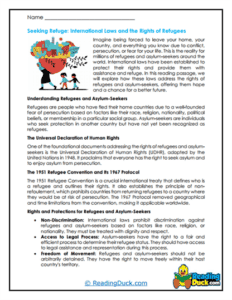 Human Rights Worksheets | Reading Comp. | Reading Duck.com