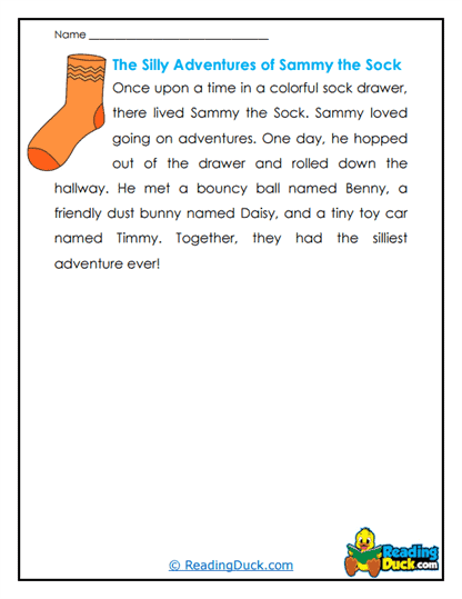 75-Word Reading Comprehension Worksheets | Reading Duck.com