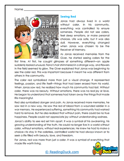 The Giver Worksheets | By Lois Lowry | Reading Duck.com