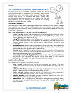 Peer Pressure Worksheets | Reading Duck.com