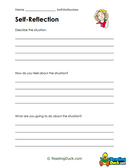 Self Reflection Worksheets | Language Arts Skills | Reading Duck.com