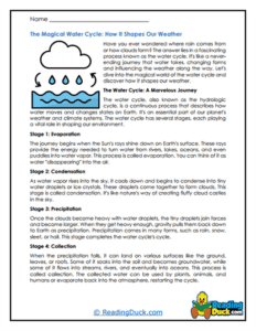 Weather Worksheets | Reading Comp. | Reading Duck.com