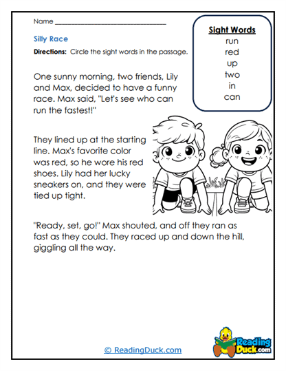 Preschool Reading Comprehension Worksheets | Reading Duck.com