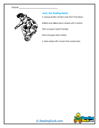 Limerick Genre Worksheets | Poetry Genre | Reading Duck.com