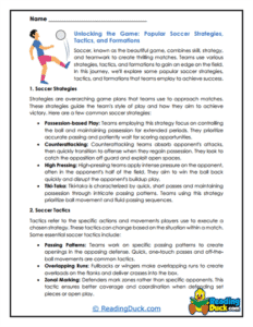Soccer Worksheets | Futbol World | Reading Duck.com