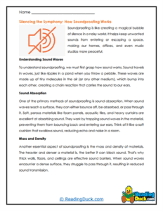 Sound Worksheets | Reading Comp. | Reading Duck.com