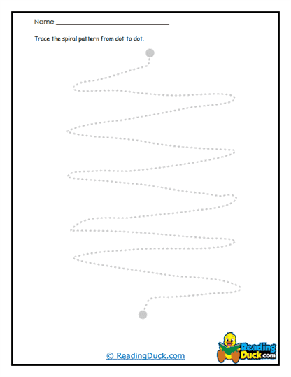 Spiral Tracing Worksheets | Handwriting Series | Reading Duck.com