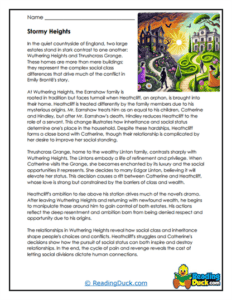 Wuthering Heights Worksheets