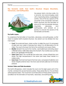 Earth's Structure Worksheets | All Layers | Reading Duck.com