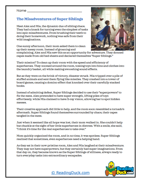 Grade 5 Reading Comprehension Worksheets | Reading Duck.com