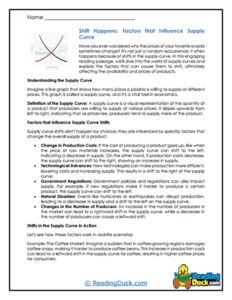 Supply and Demand Worksheets | With Answer Keys