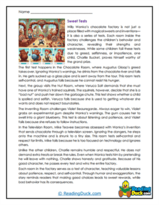 Charlie and the Chocolate Factory Worksheets
