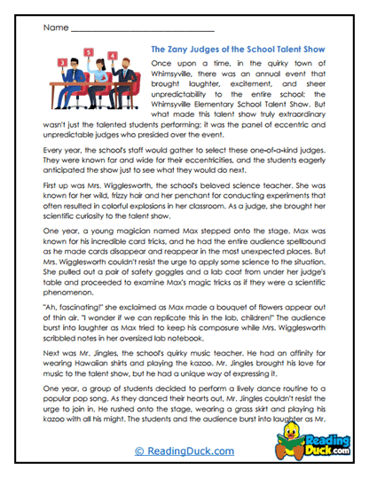 650-Word Reading Comprehension Worksheets | Reading Duck.com