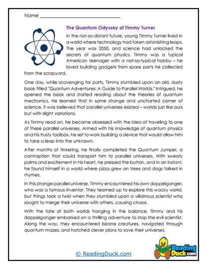 Science Fiction Worksheets | Fiction Genre | Reading Duck.com