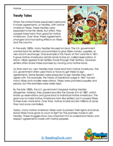 Native American Reading Worksheets | Reading Duck.com